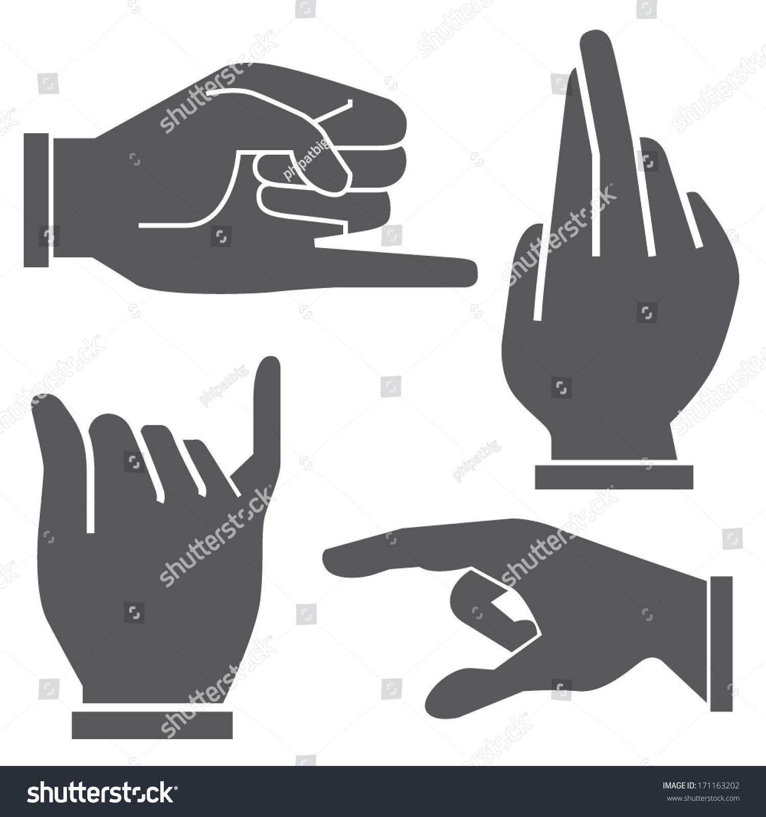 Hand Sign Set Stock Vector (Royalty Free) 171163202 | Shutterstock