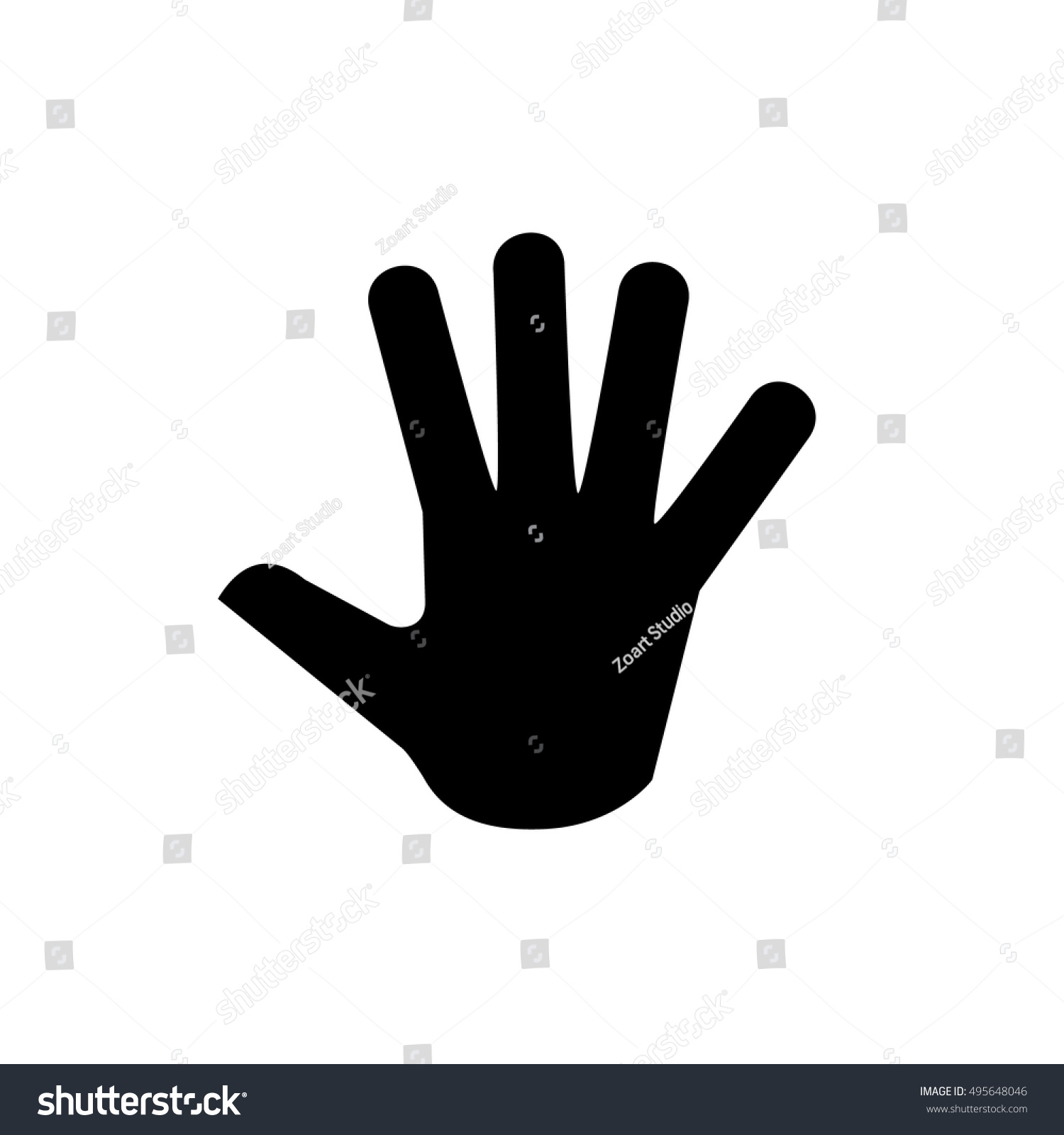 Hand Sign Stop Vector Illustration Stock Vector (Royalty Free ...