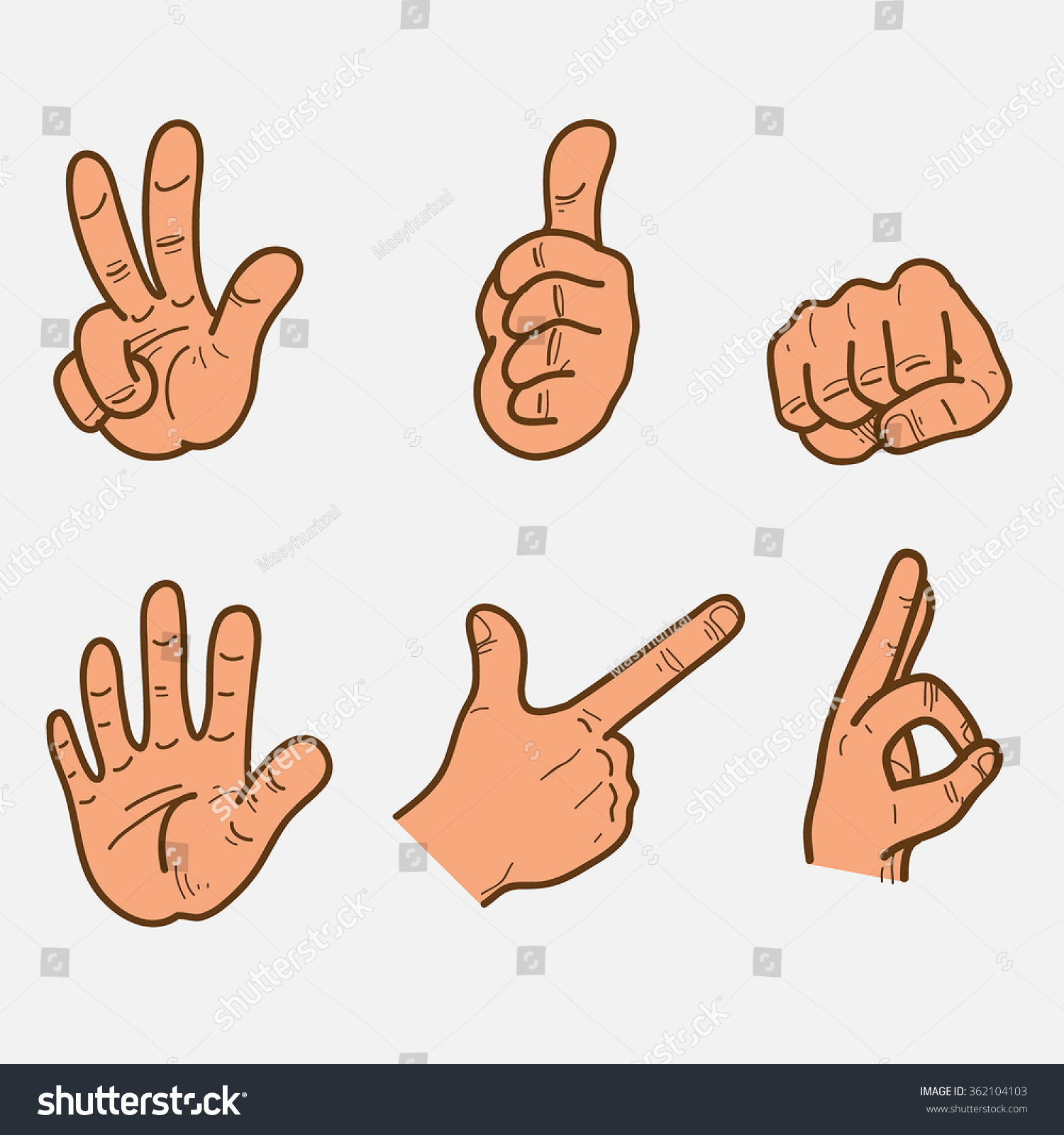 Hand Signs Stock Vector (Royalty Free) 362104103 | Shutterstock