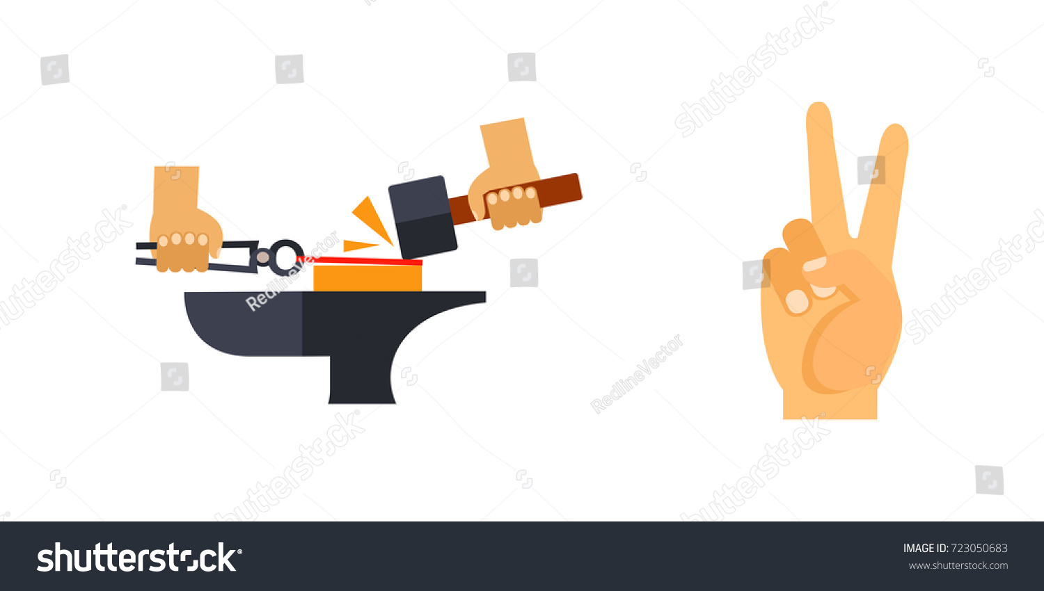 Hand Signs Icon Set Stock Vector (Royalty Free) 723050683