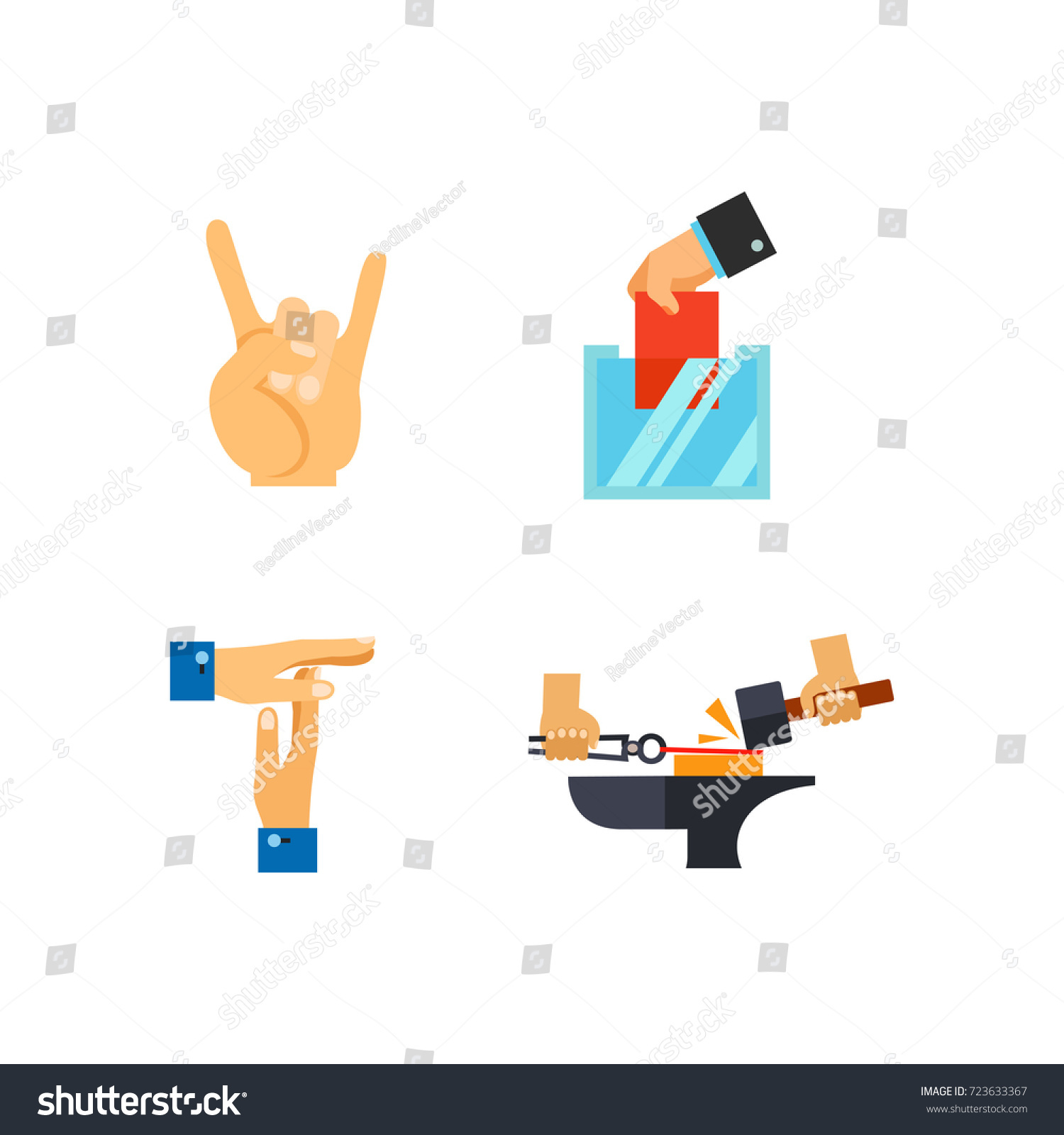 Hand Signs Icon Set Stock Vector (Royalty Free) 723633367 | Shutterstock