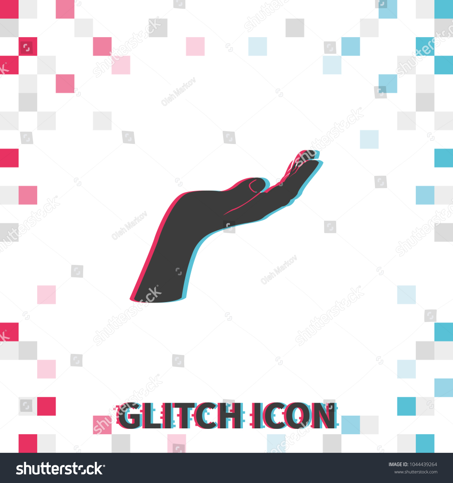 Hand Silhouette Glitch Effect Vector Icon Stock Vector (Royalty Free ...