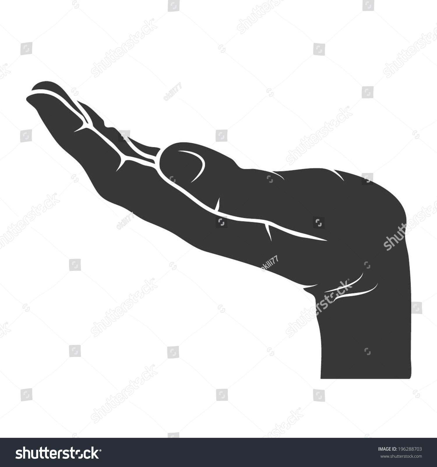 Hand Silhouette Vector Stock Vector (Royalty Free) 196288703