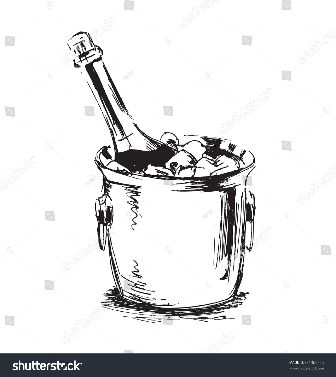 Hand Sketch Champagne Stock Vector (Royalty Free) 331361765 | Shutterstock