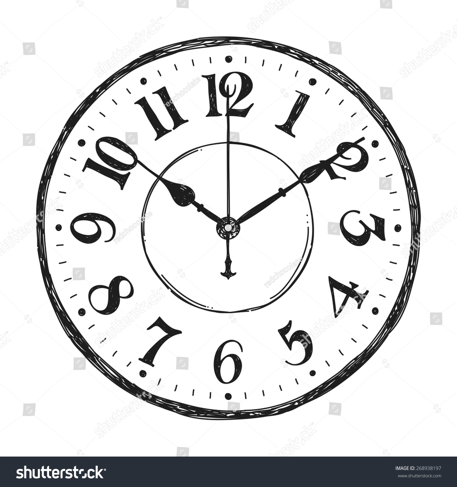 Hand Sketched Vector Watch Clock On Stock Vector (Royalty Free ...