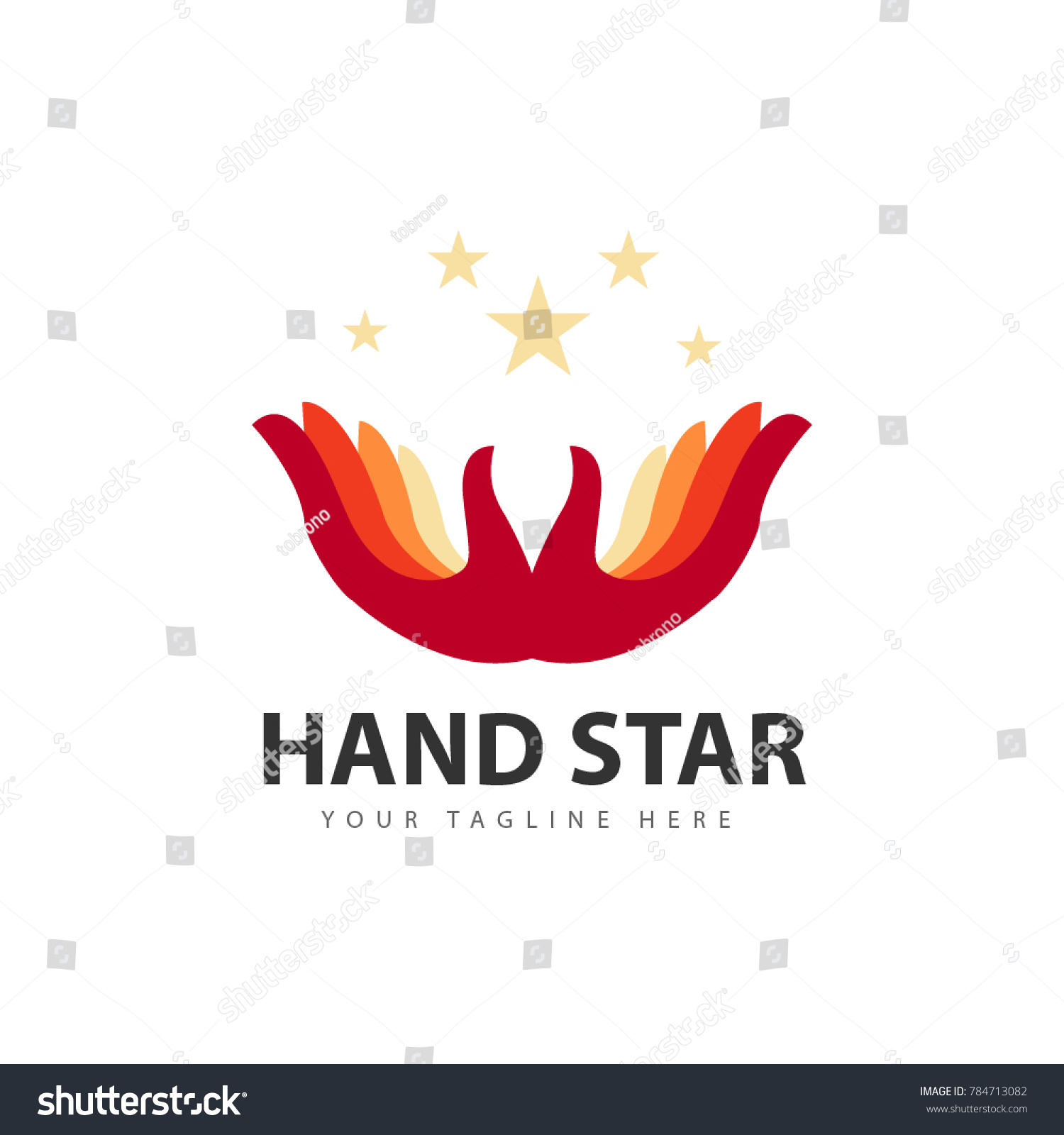 Hand Star Logo Vector Template Design Stock Vector (Royalty Free ...