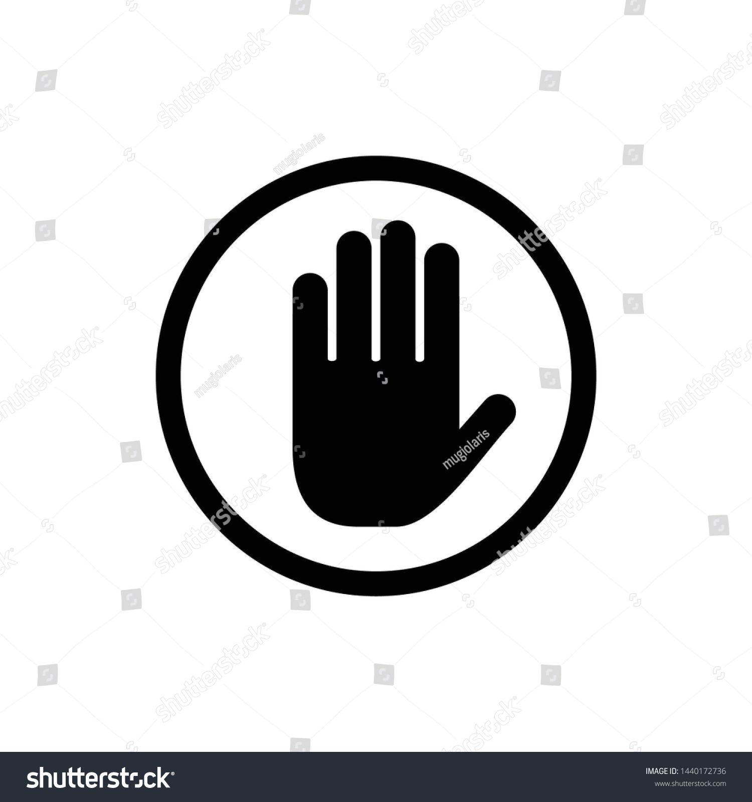 Hand Stop Icon Symbol Vector Illustration Stock Vector (Royalty Free ...