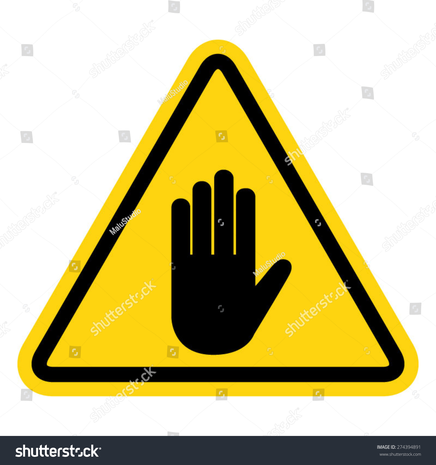 Hand Symbol Hazard Stock Vector 274394891 - Shutterstock
