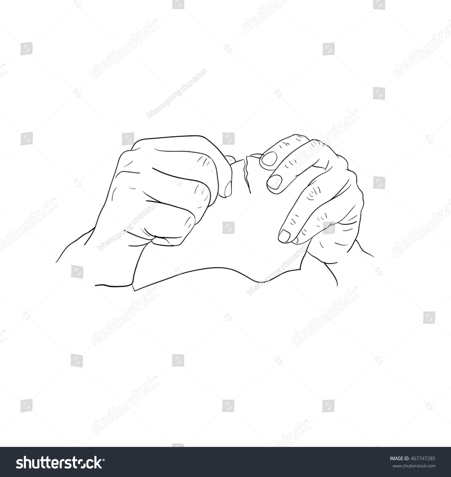 Hand Tearing Paper Vector Stock Vector (Royalty Free) 467747285
