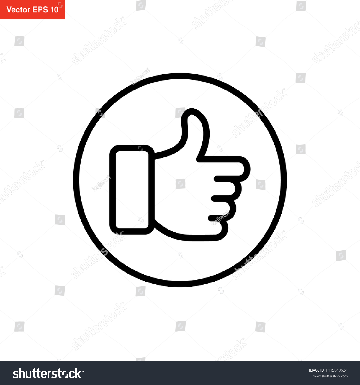 Hand Thumb Icon Vector Design Stock Vector (Royalty Free) 1445843624 ...