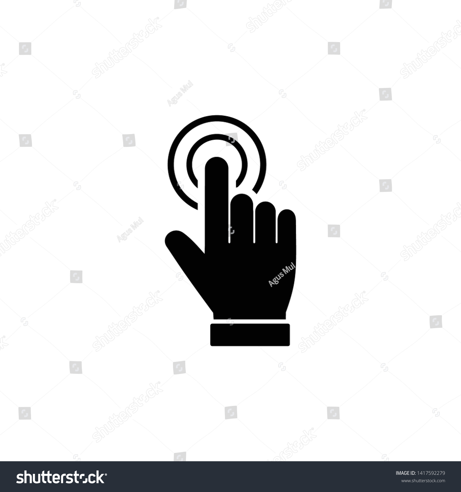 Hand Touch Icon Hand Touch Symbol: vector de stock (libre de regalías ...
