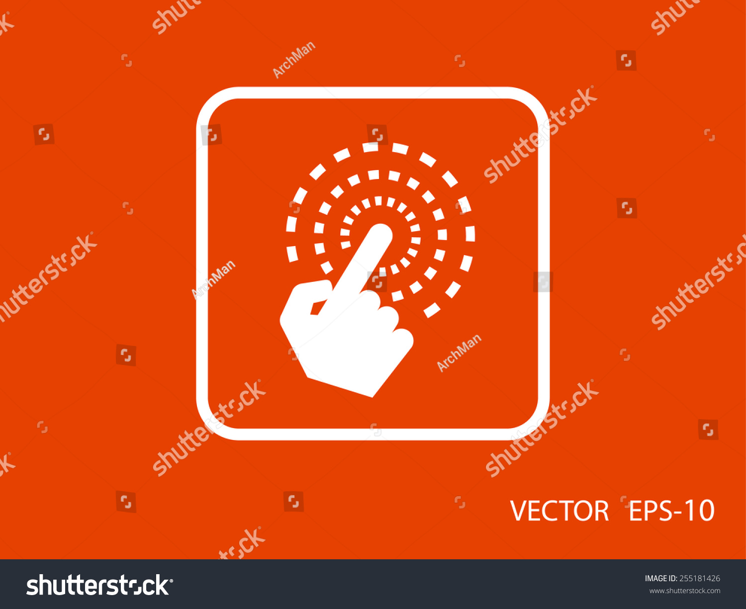 Hand Touch Icon Vector Illustration Stock Vector (Royalty Free) 255181426