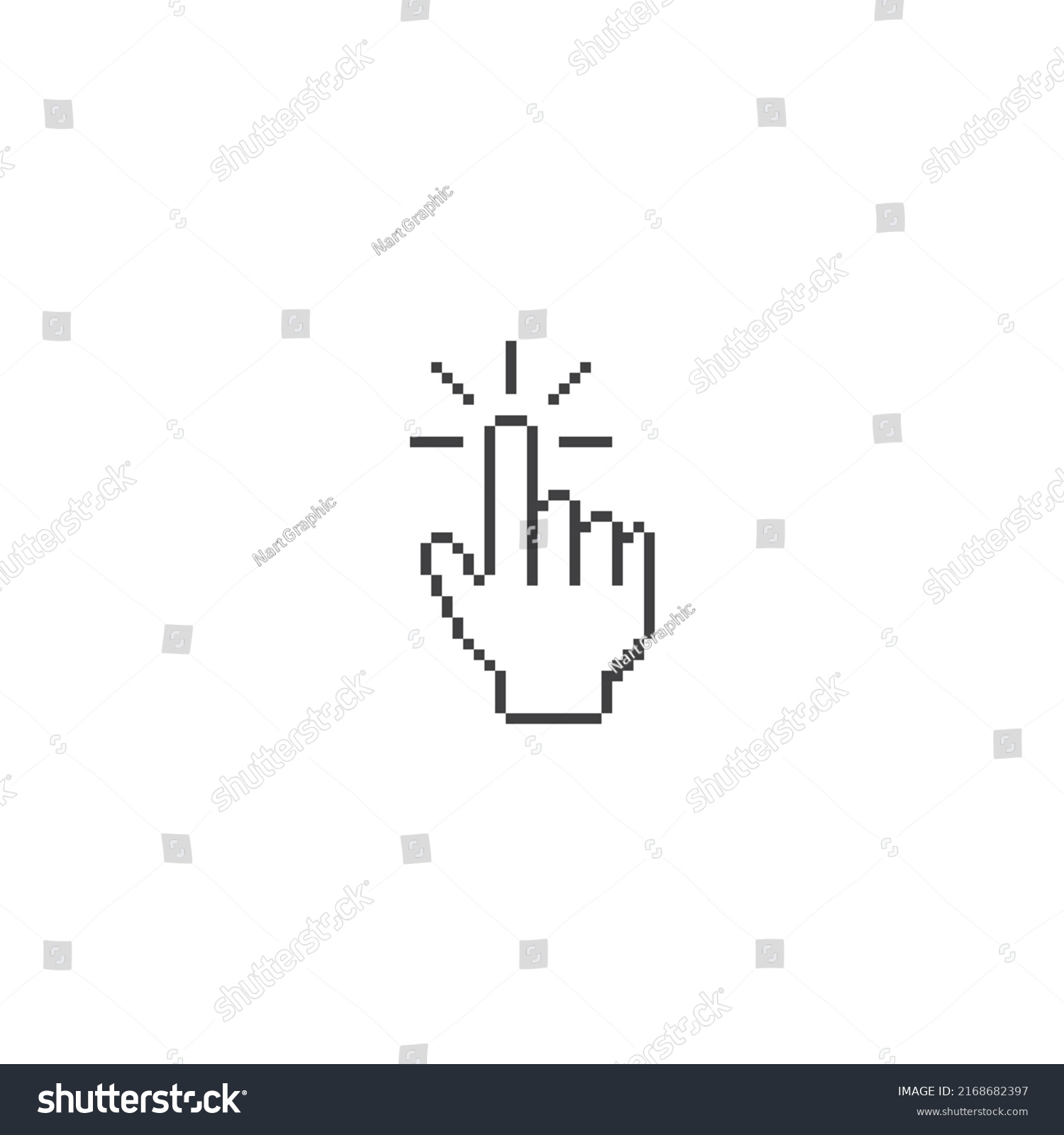 Hand Touch Pointer Pixel Art Line Stock Vector (Royalty Free ...