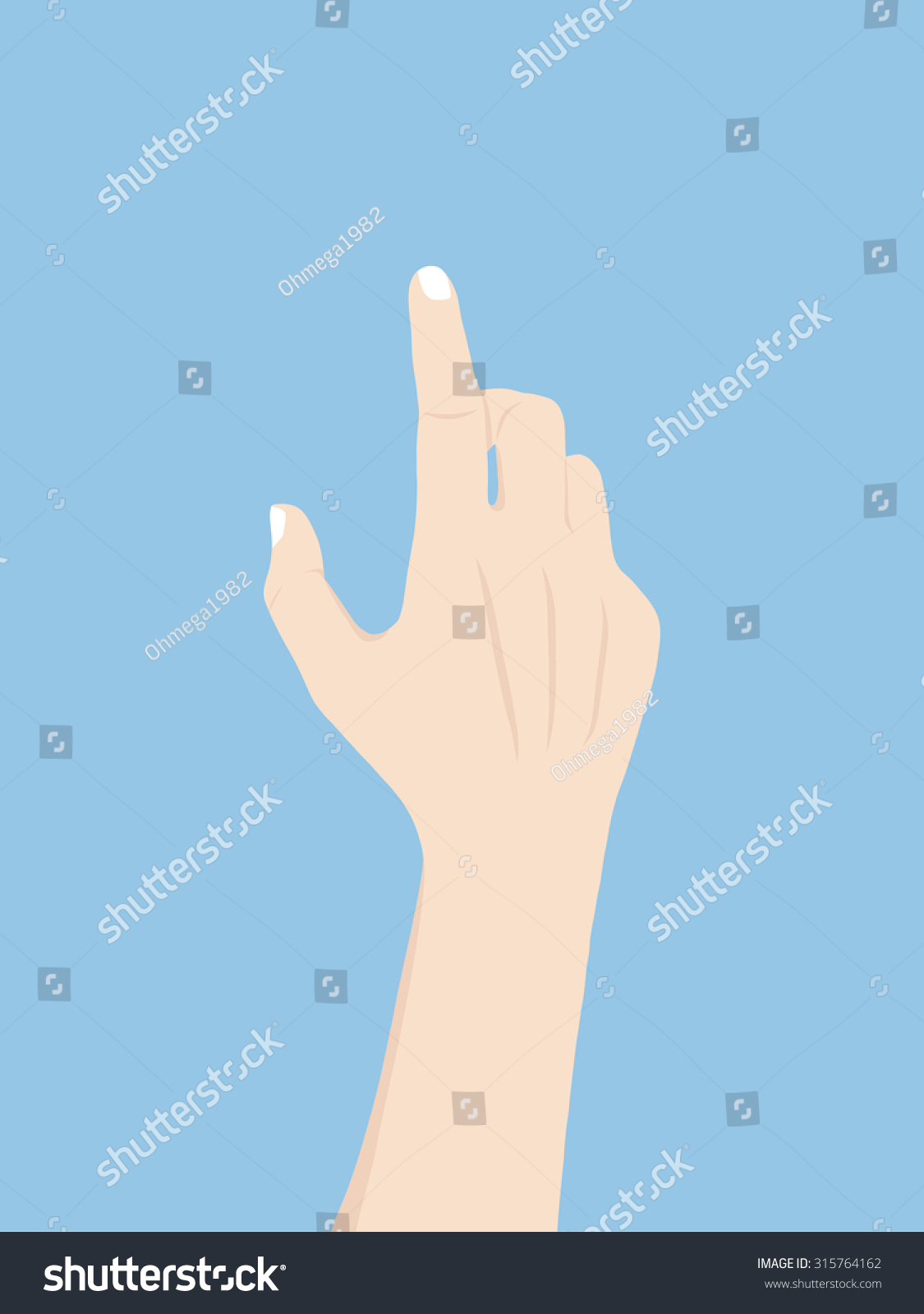 Hand Touching Cartoon Concept Vector Illustration Stock Vector (Royalty ...