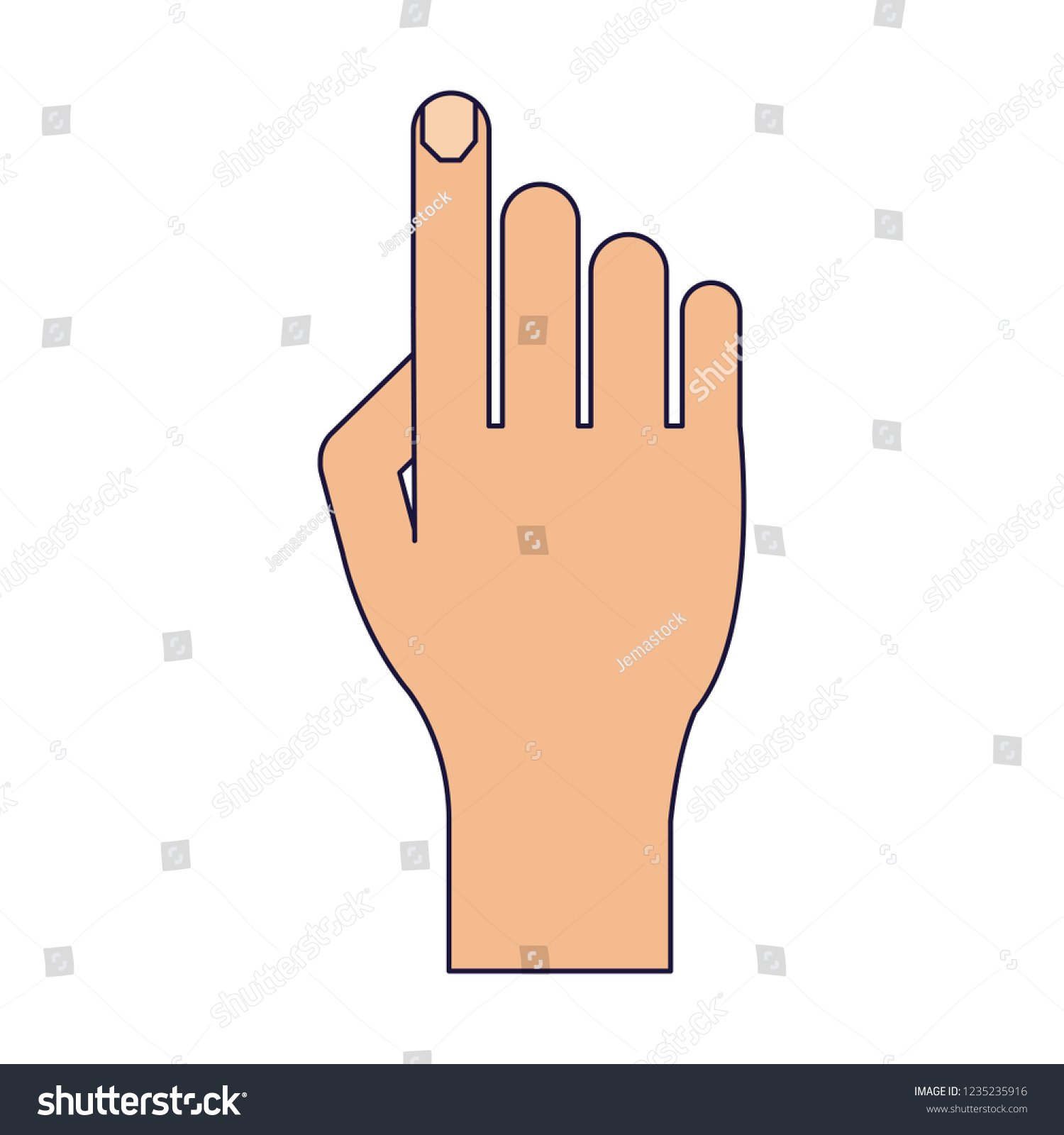 Hand Touching Symbol Stock Vector (Royalty Free) 1235235916 | Shutterstock