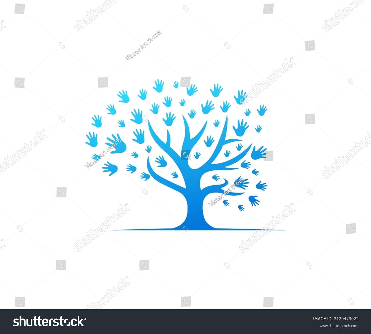 Hand Tree Logo Design Template Vector Stock Vector (Royalty Free ...