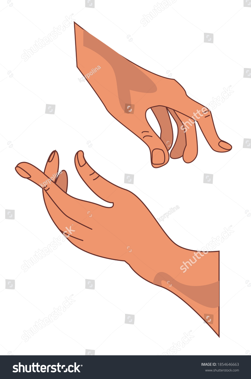 Hand Vector Body People Touch Stock Vector (Royalty Free) 1854646663