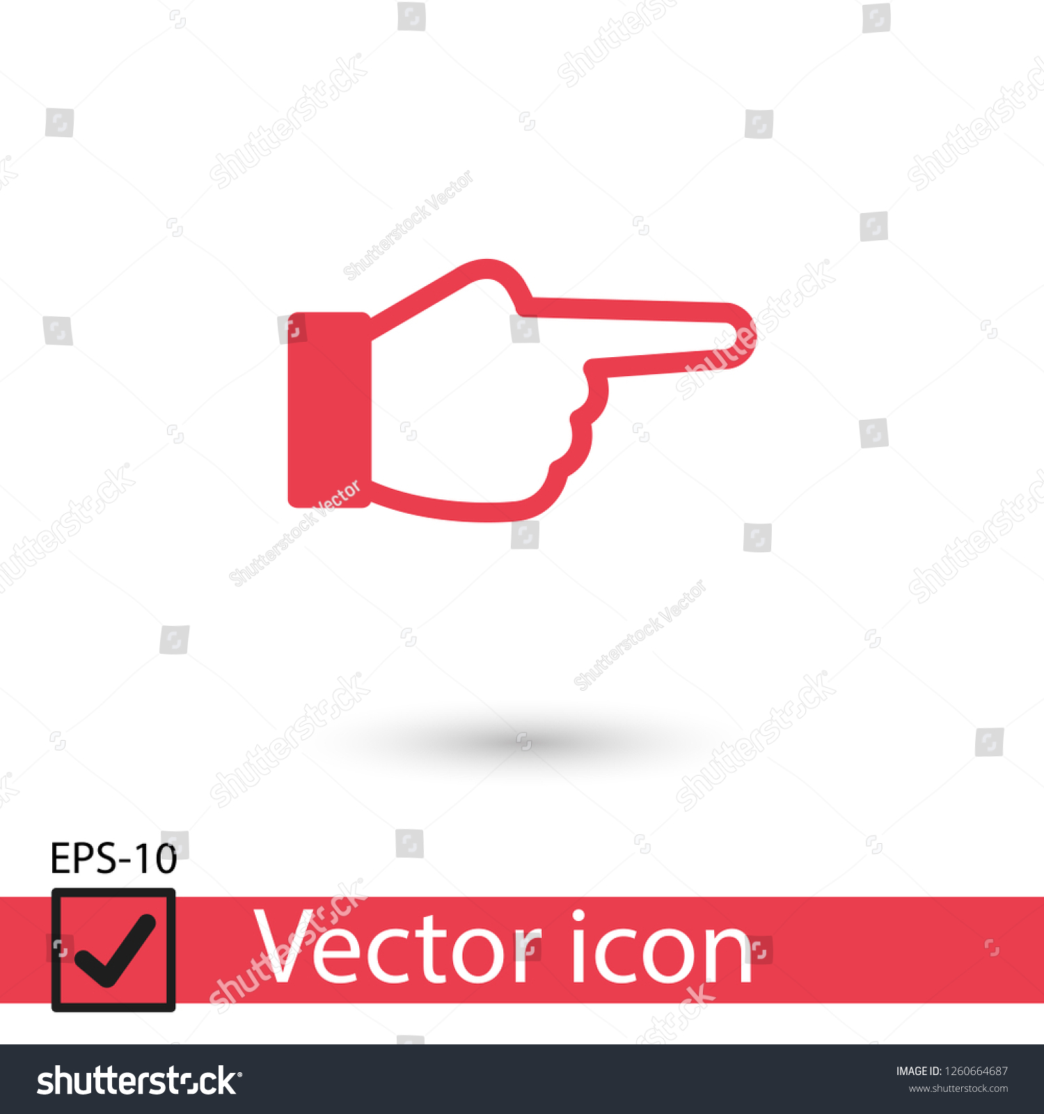 Hand Vector Icon Forefinger Icon Stock Vector (Royalty Free) 1260664687 ...