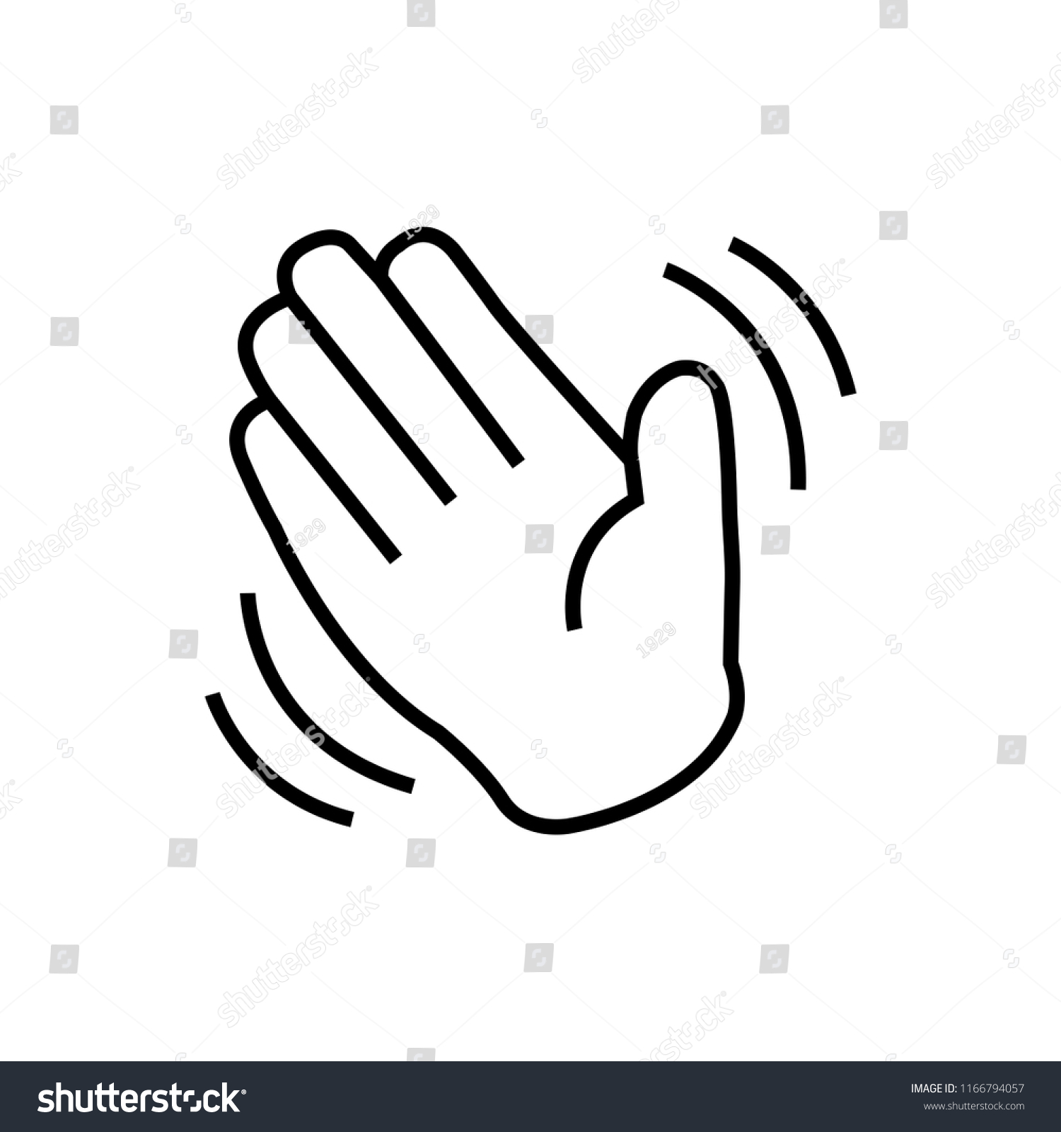 Hand Wave Outline Icon Vector Stock Vector (Royalty Free) 1166794057