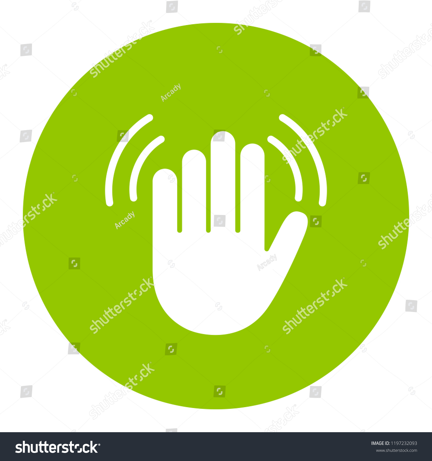 Hand Wave Vector Icon On White Stock Vector (Royalty Free) 1197232093 ...