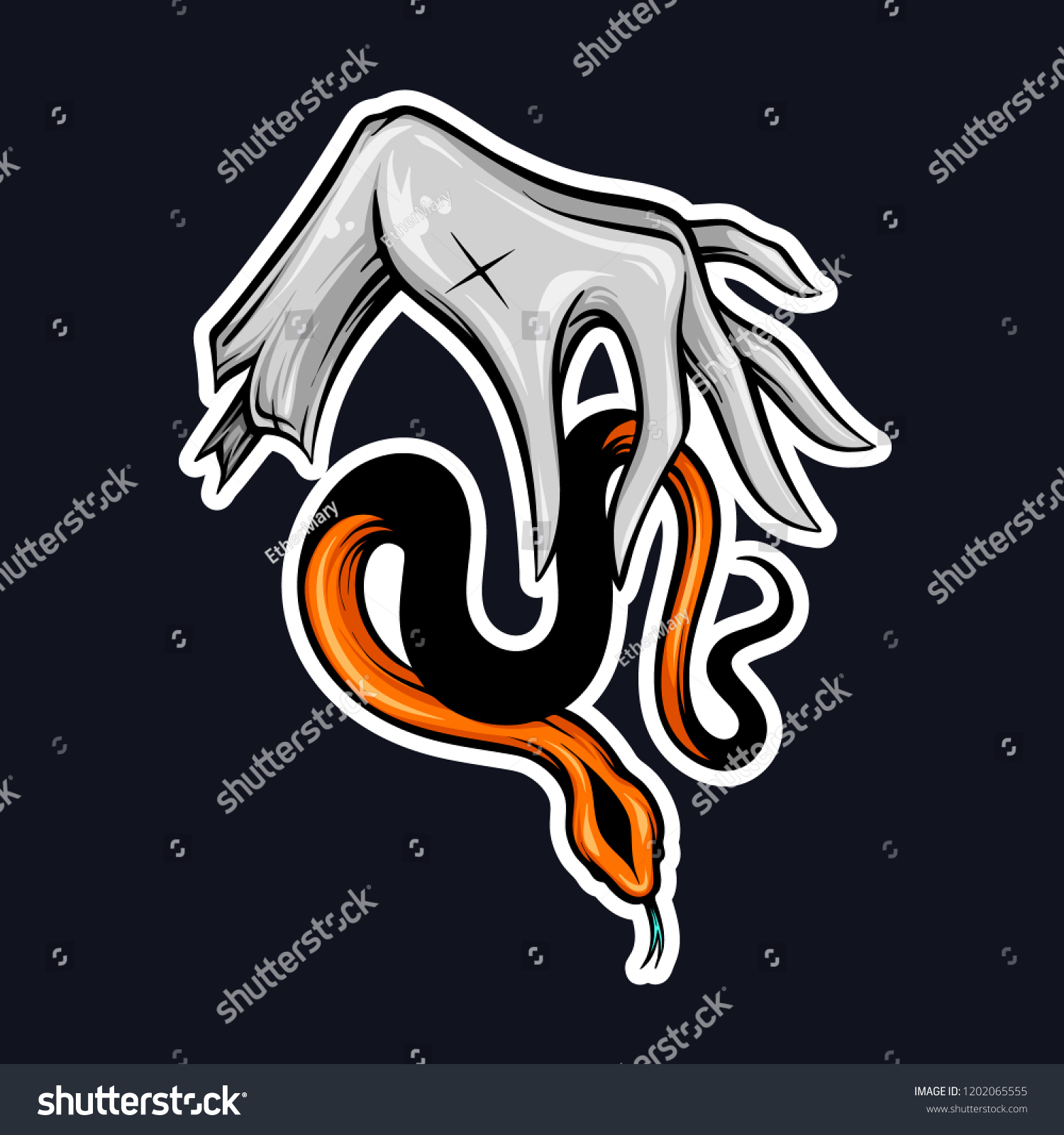 Hand Snake Vector Illustration Stock Vector (Royalty Free) 1202065555