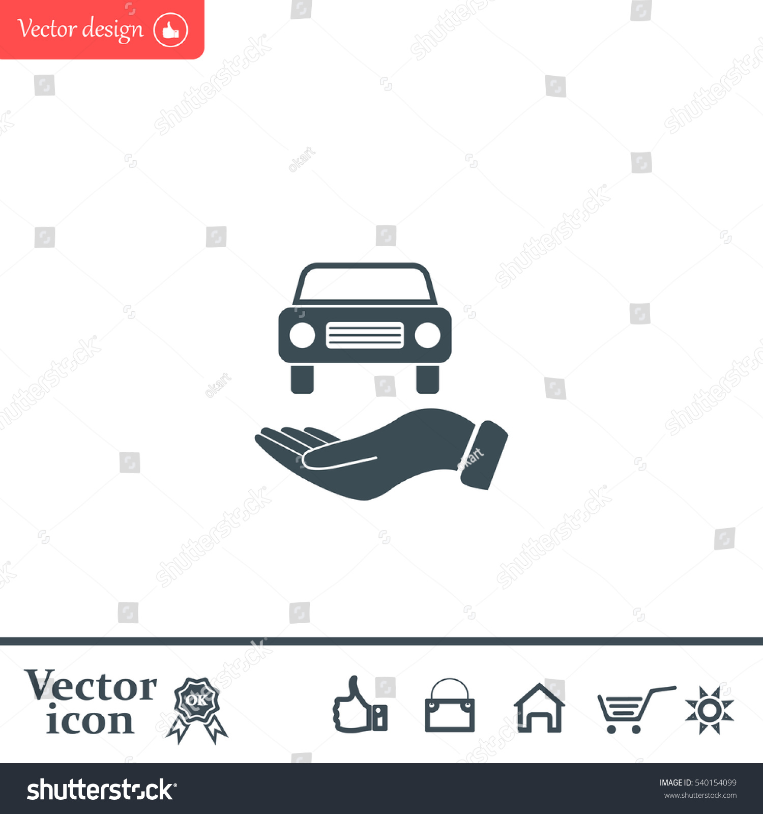 Hand Car Vector Icon Stock Vector (Royalty Free) 540154099 | Shutterstock