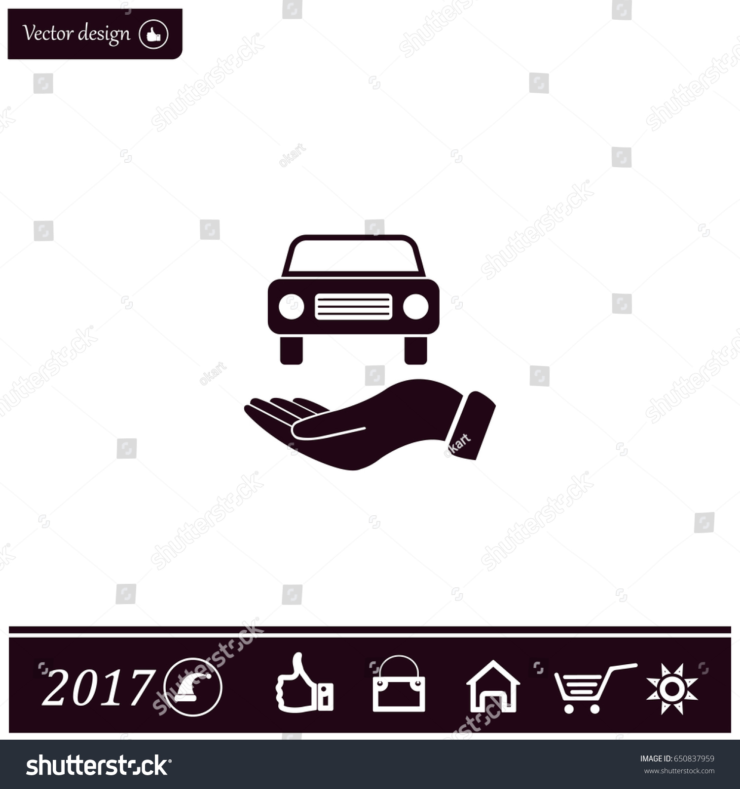 Hand Car Vector Icon Stock Vector (Royalty Free) 650837959 | Shutterstock