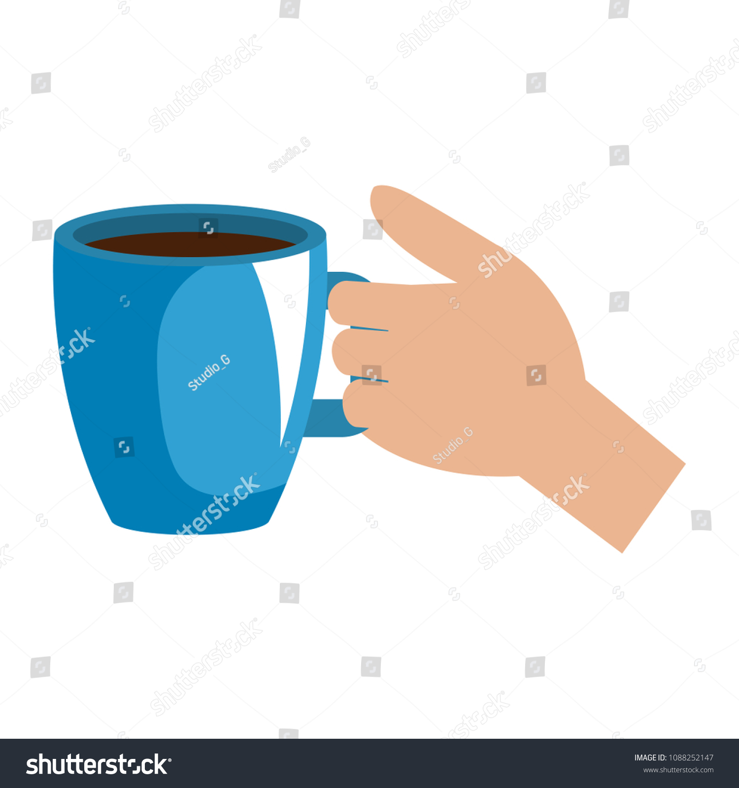 Hand Coffee Cup Stock Vector (Royalty Free) 1088252147 | Shutterstock