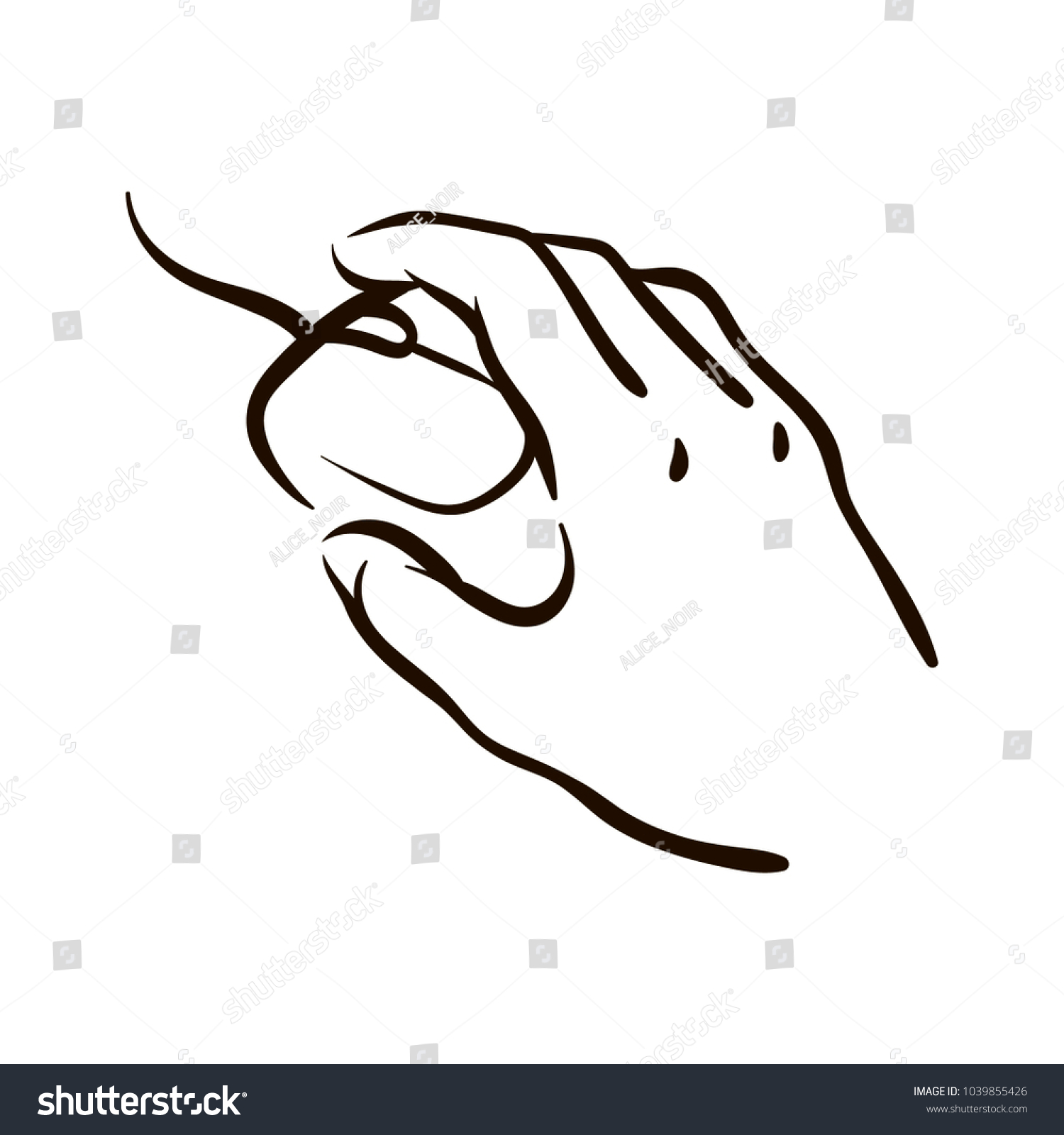 Hand Computer Mouse Sketch Illustration: vector de stock (libre de ...