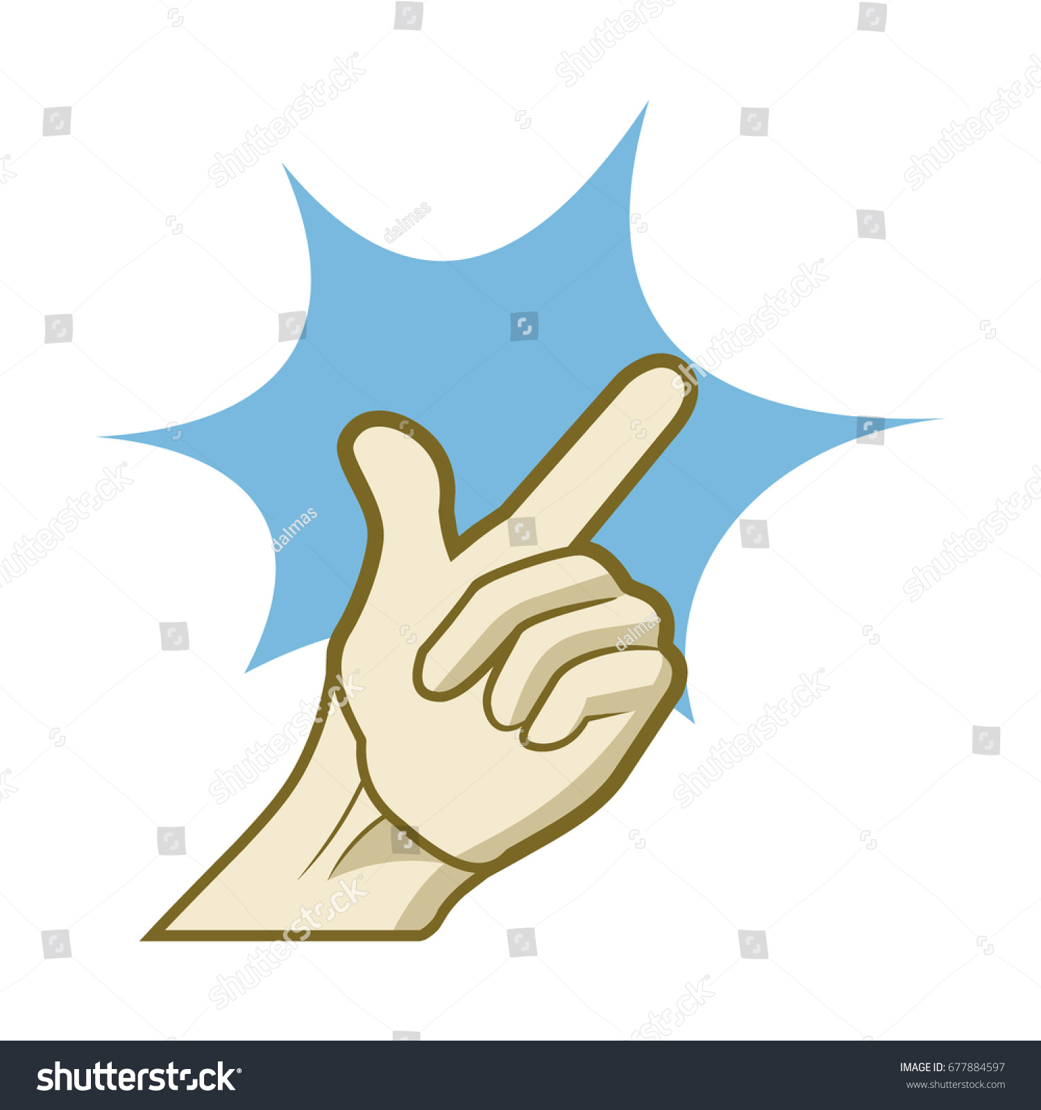 Hand Fingers Snapping Stock Vector (Royalty Free) 677884597
