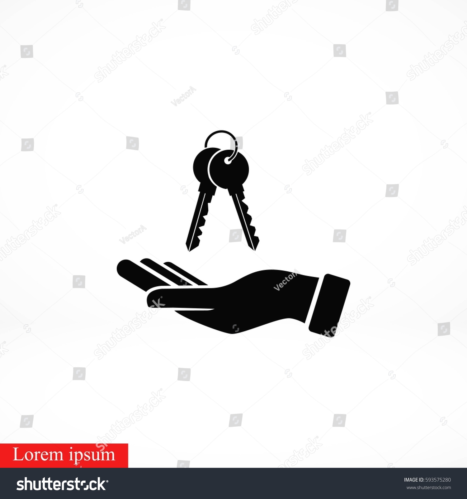 Hand Keys Icon Flat Design Best: vector de stock (libre de regalías ...