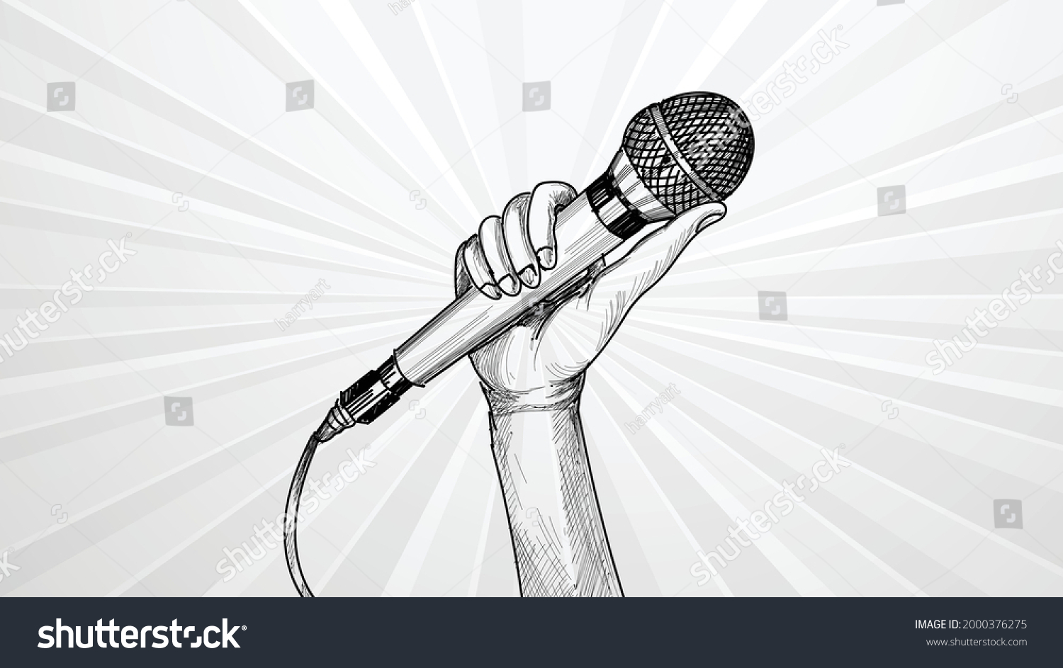 397 Hand holding microphone sketch Images, Stock Photos & Vectors ...