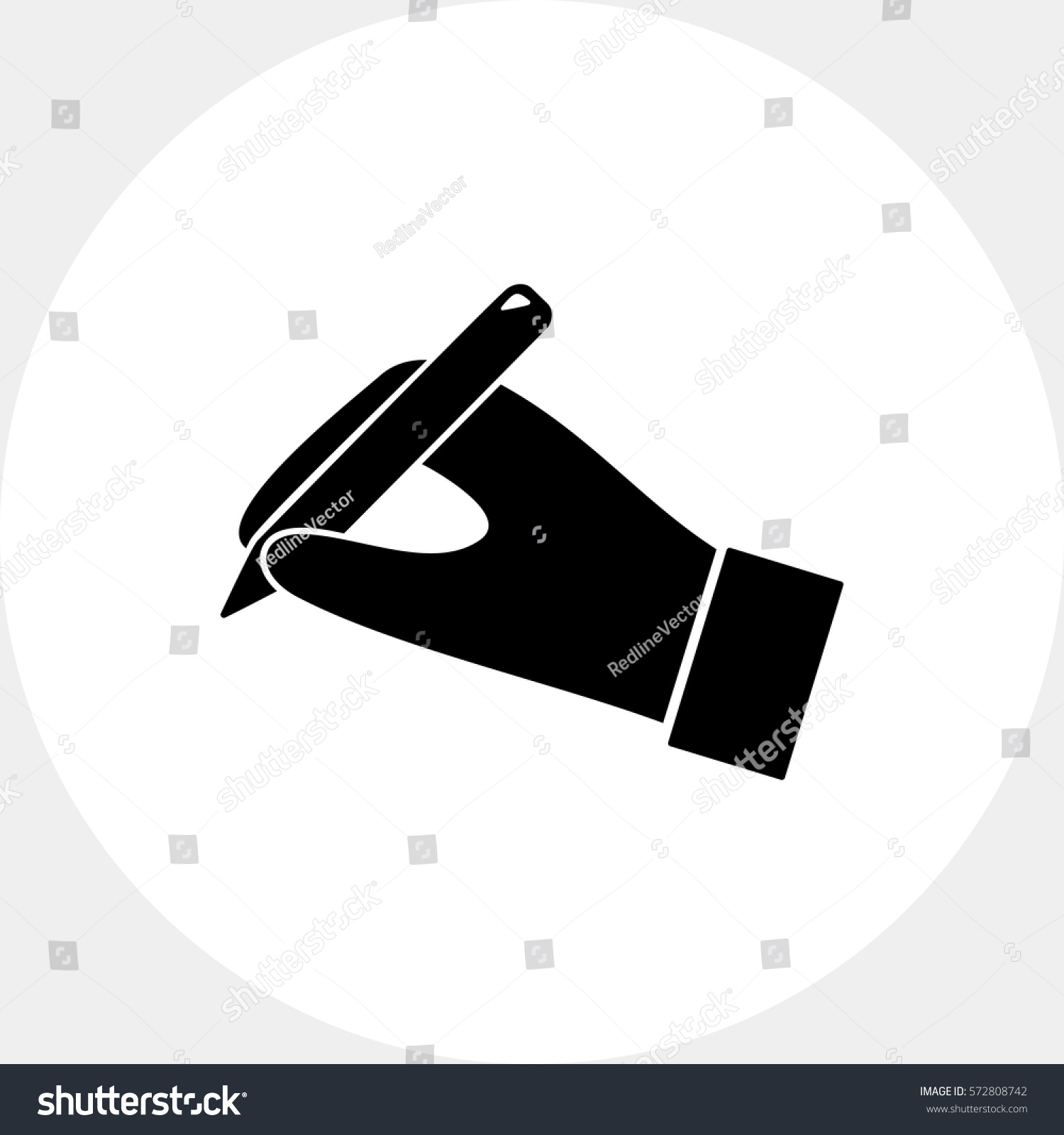 Hand Pen Simple Icon Stock Vector (Royalty Free) 572808742