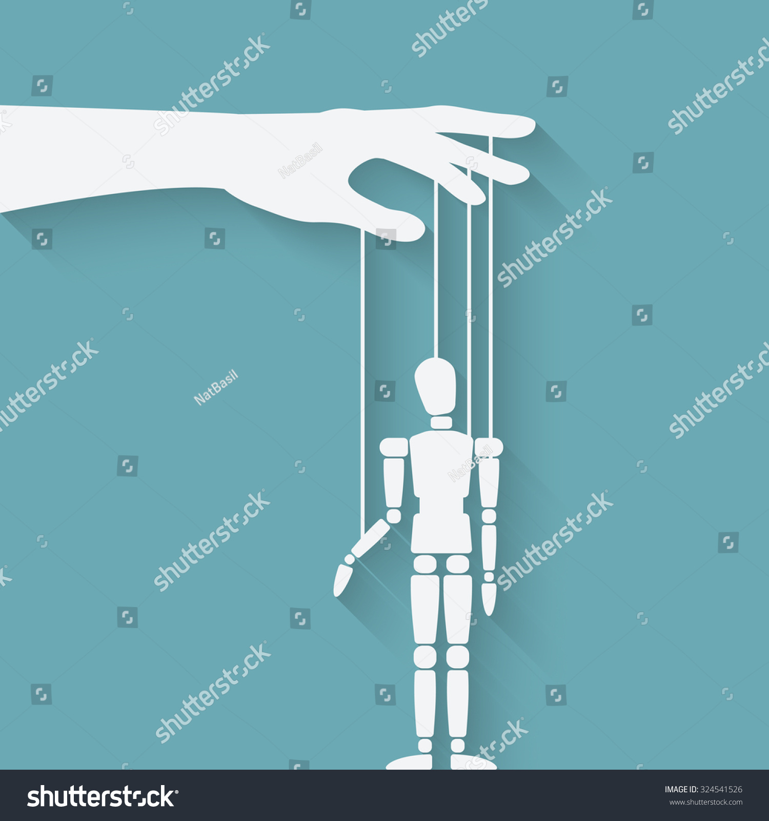 Hand With Puppet. Vector Illustration - Eps 10 - 324541526 : Shutterstock