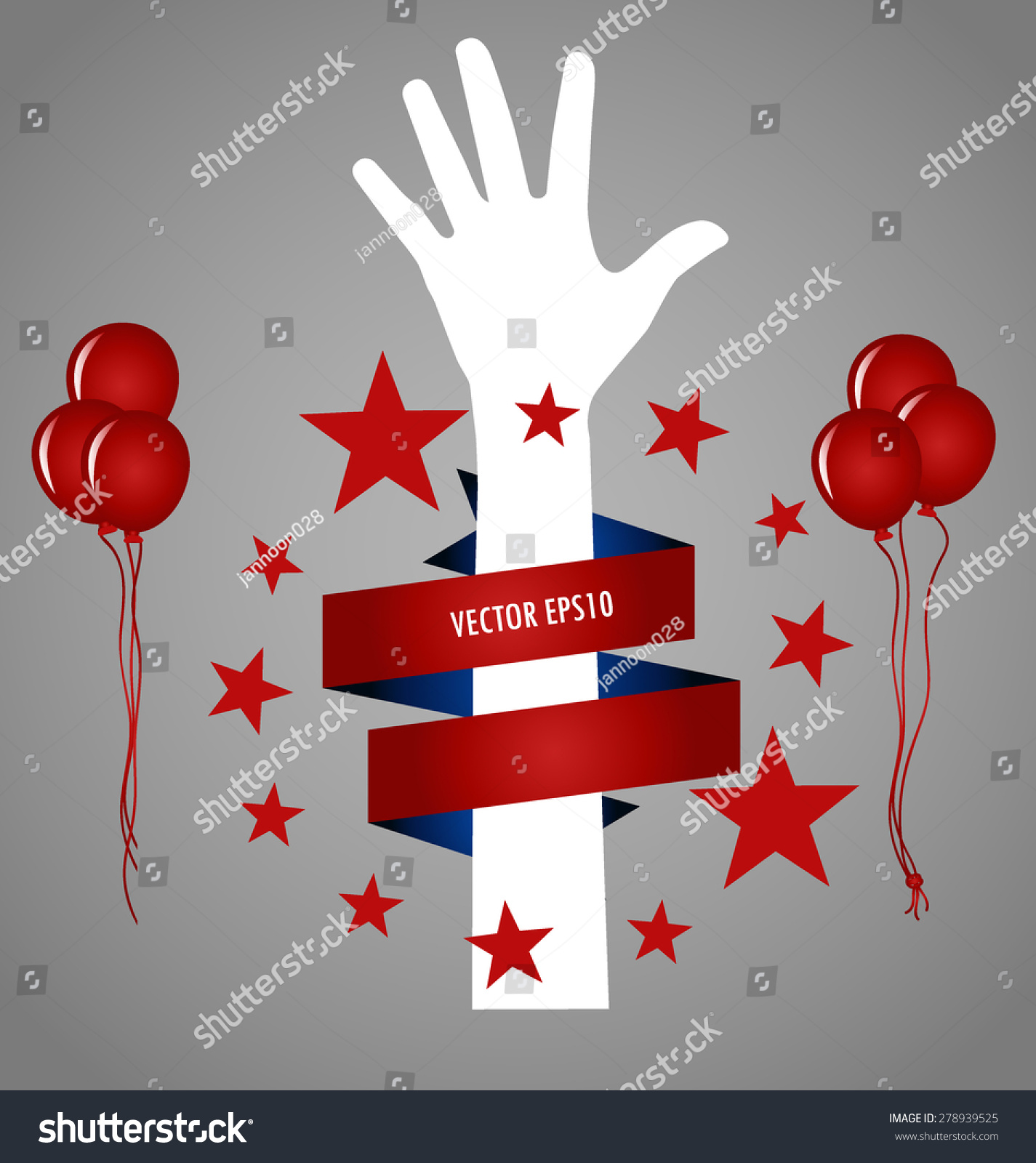 Hand Ribbon Vector Illustration Stock Vector (Royalty Free) 278939525 ...