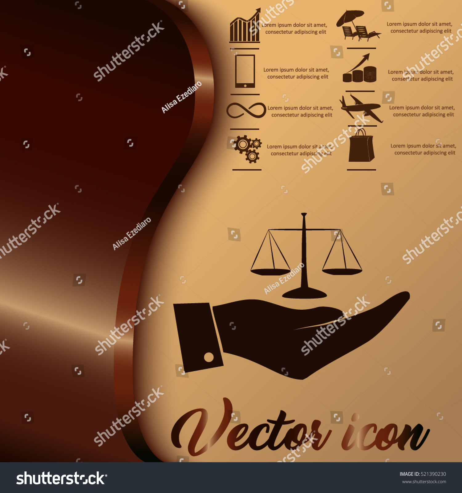 Hand Scales Icon Stock Vector (Royalty Free) 521390230