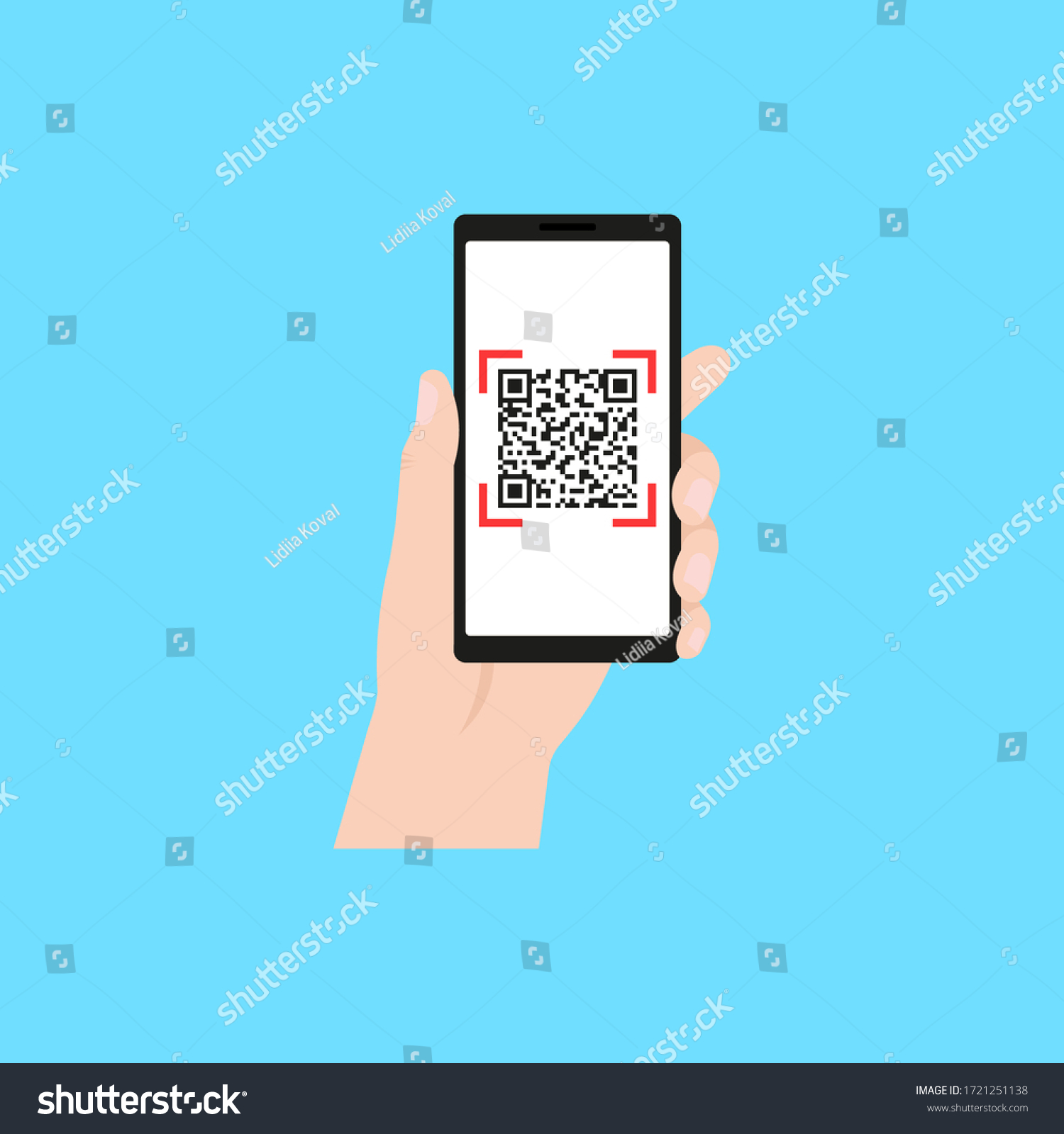 Hand Smart Phone Scanning Qr Code Stock Vector (Royalty Free) 1721251138