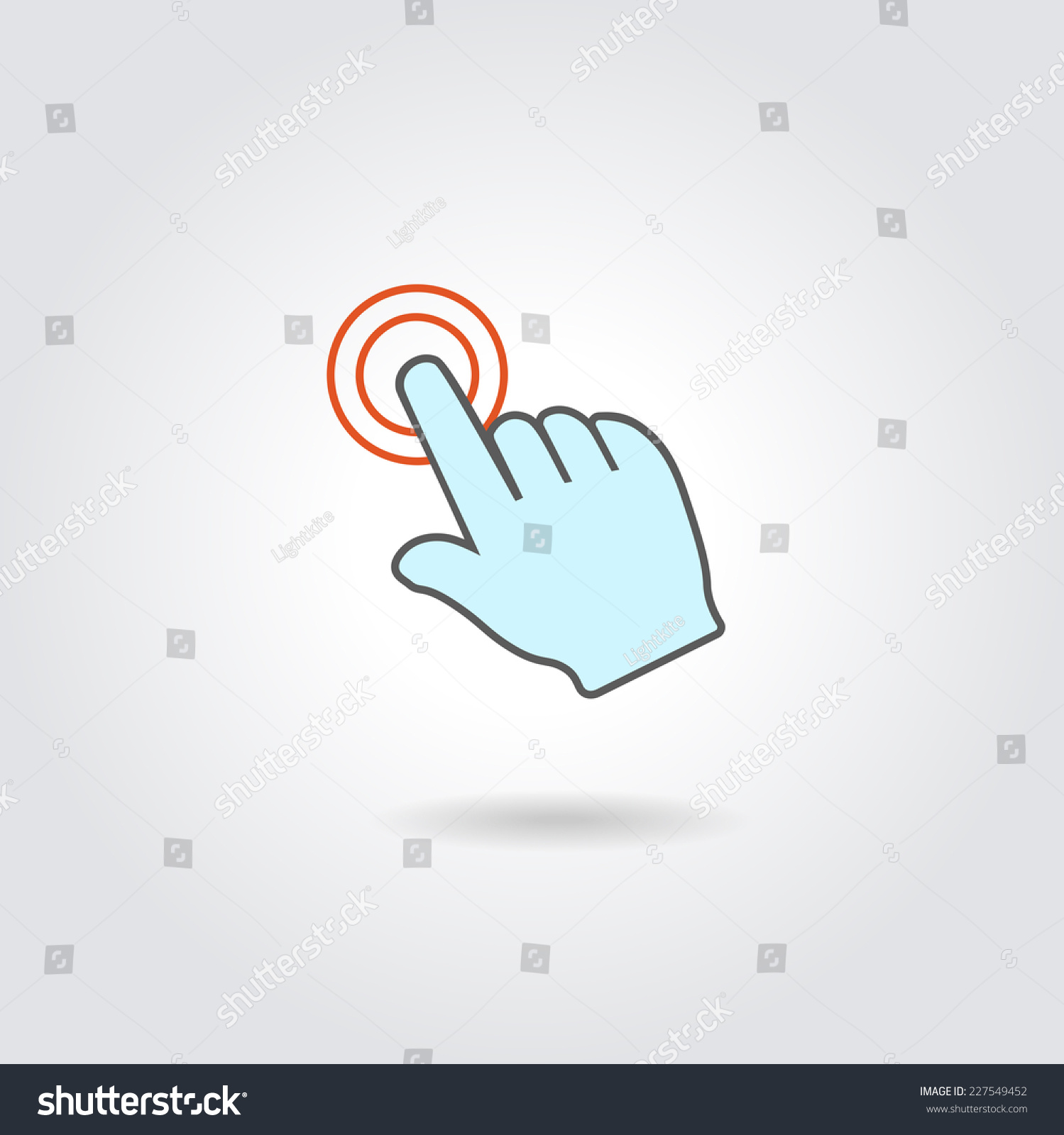Hand Touching Button Pointing Finger Vector Stock Vector (Royalty Free ...