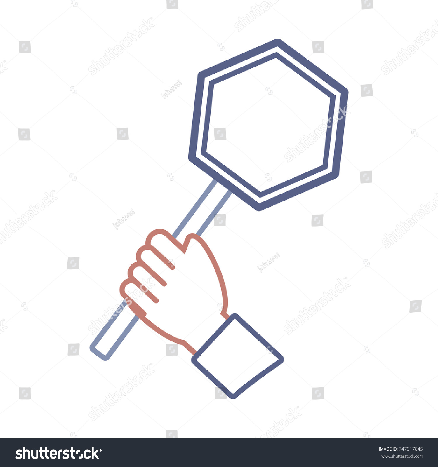 Hand Trafic Sign Vector Illustration Stock Vector (Royalty Free ...