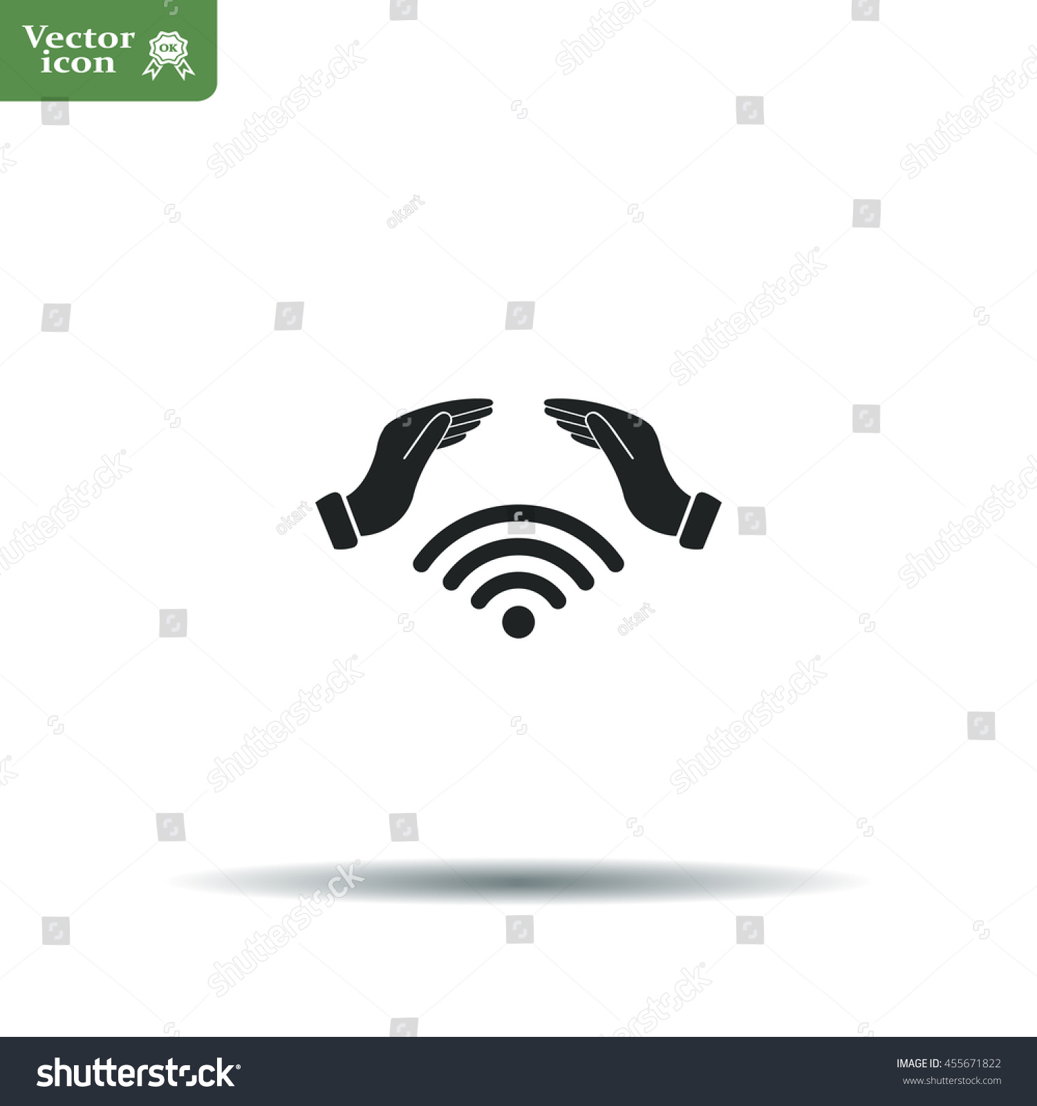 Hand Wifi Icon Stock Vector (Royalty Free) 455671822 | Shutterstock
