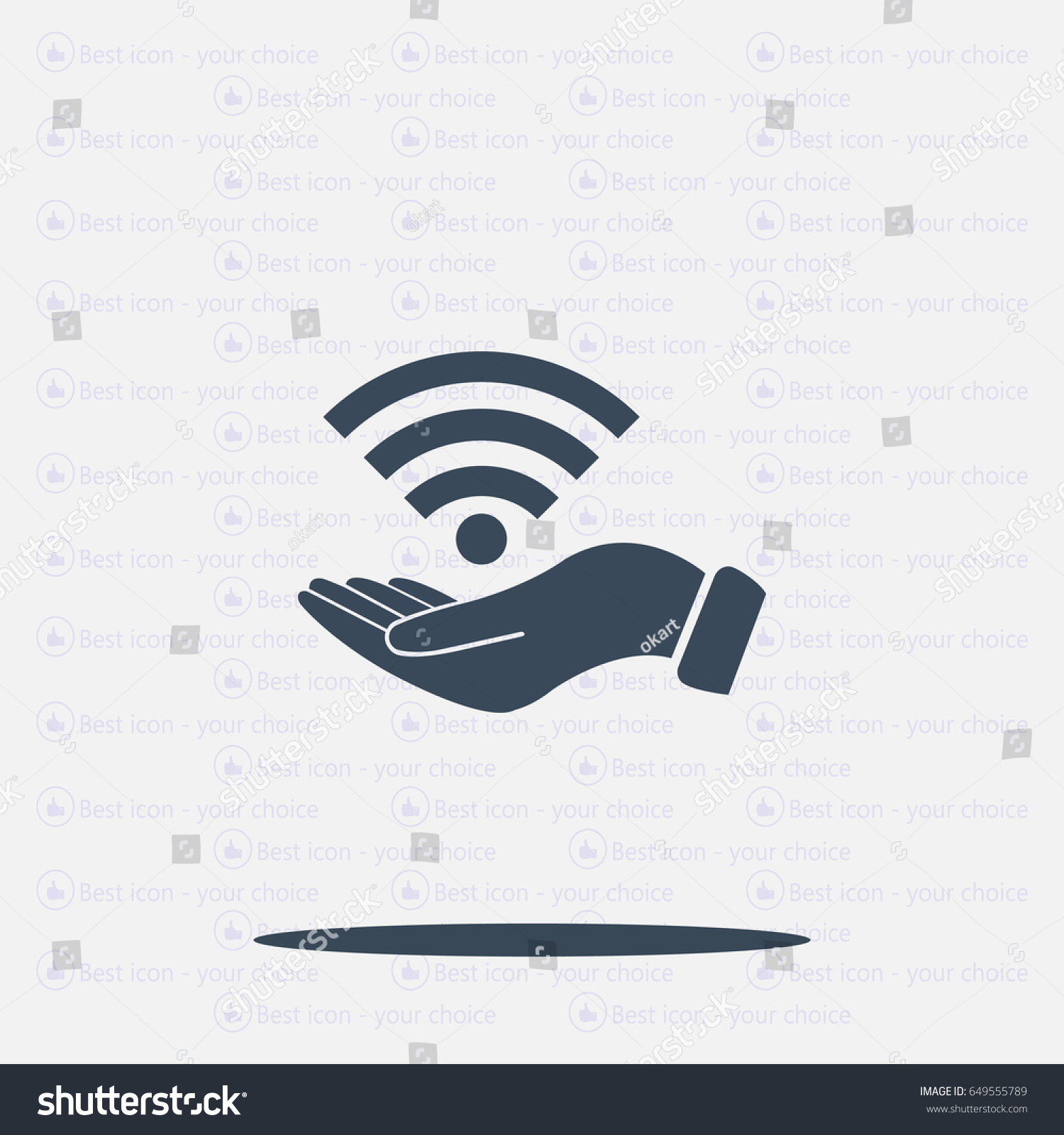 Hand Wifi Icon Stock Vector (Royalty Free) 649555789 | Shutterstock