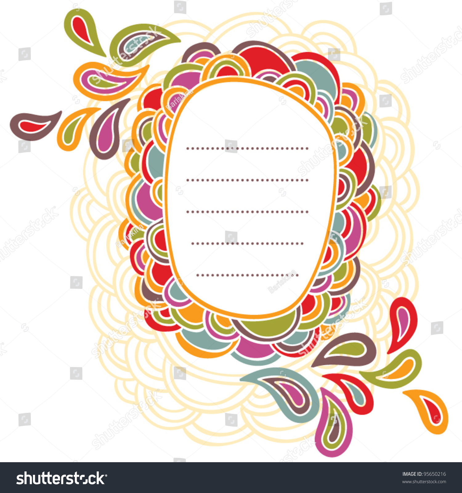 Hand Written Frame Colorful Doodling Elements Stock Vector (Royalty ...