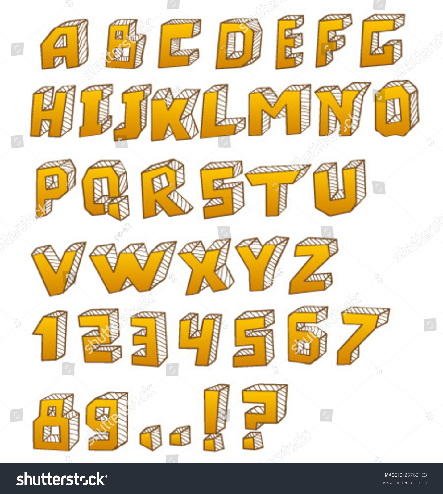 Hand Written Green Alphabet Vector: vector de stock (libre de regalías ...
