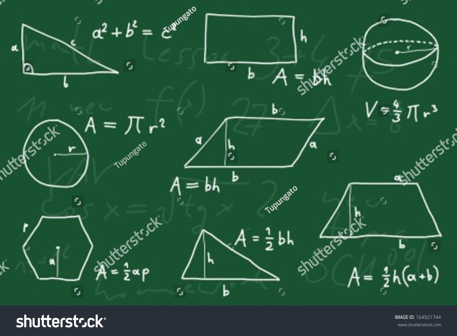 Hand Written Scribble Illustration Geometry Formulas Stock Vector ...