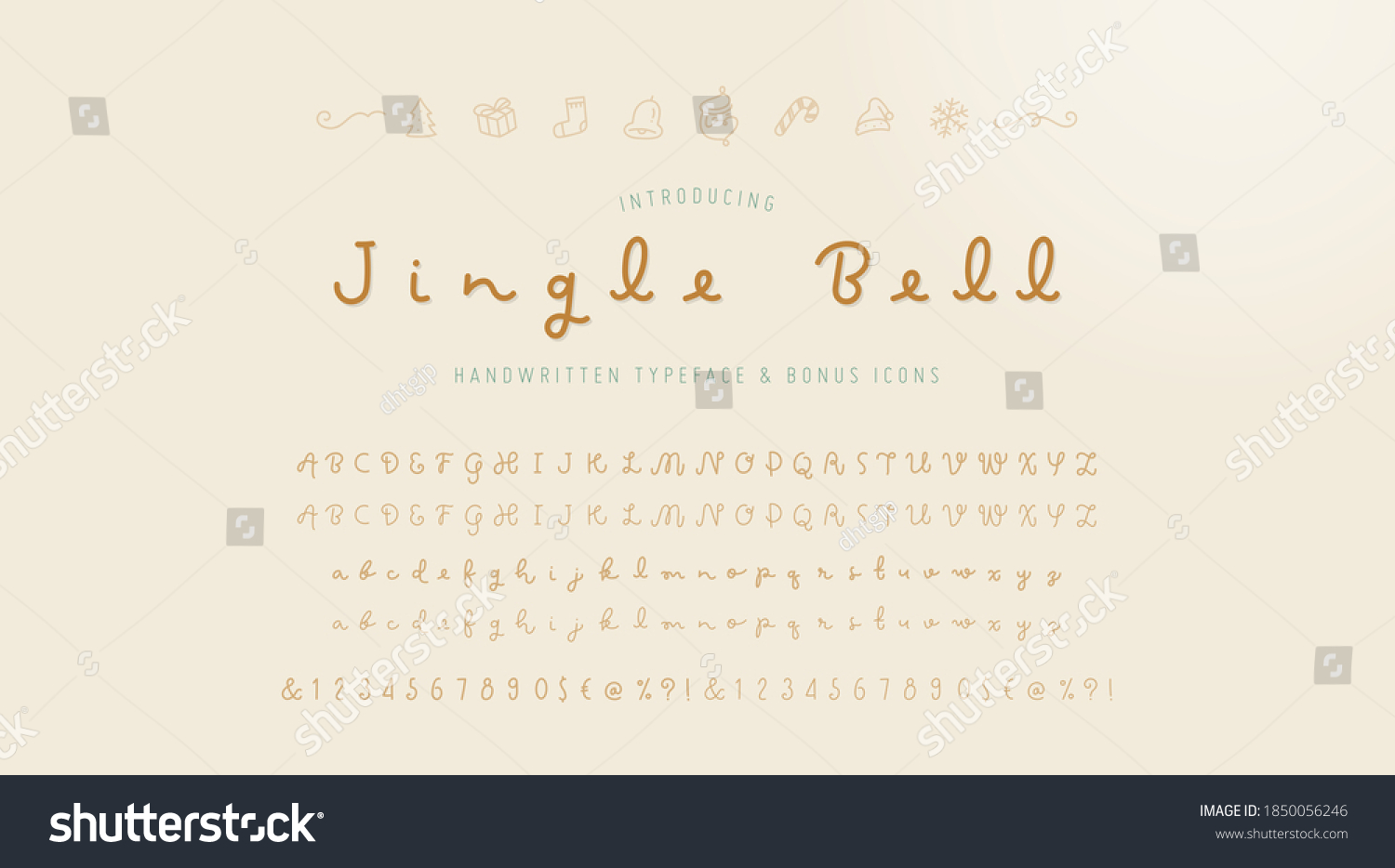 Hand Written Typography Typeface Script Font: เวกเตอร์สต็อก (ปลอดค่า ...