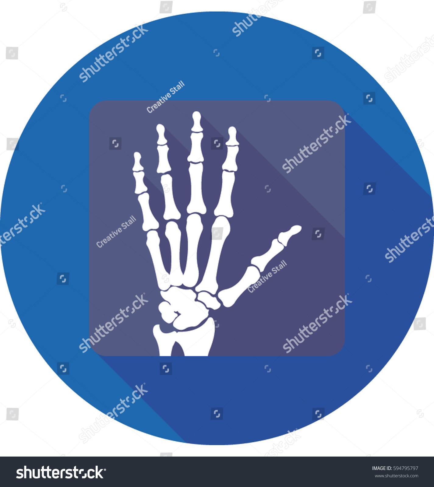 Hand Xray Vector Icon Stock Vector (Royalty Free) 594795797 | Shutterstock
