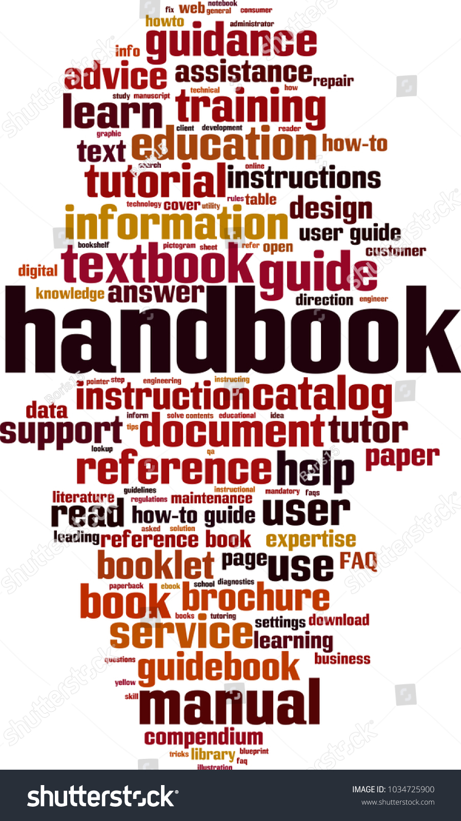 Handbook Word Cloud Concept Vector Illustration: vector de stock (libre ...