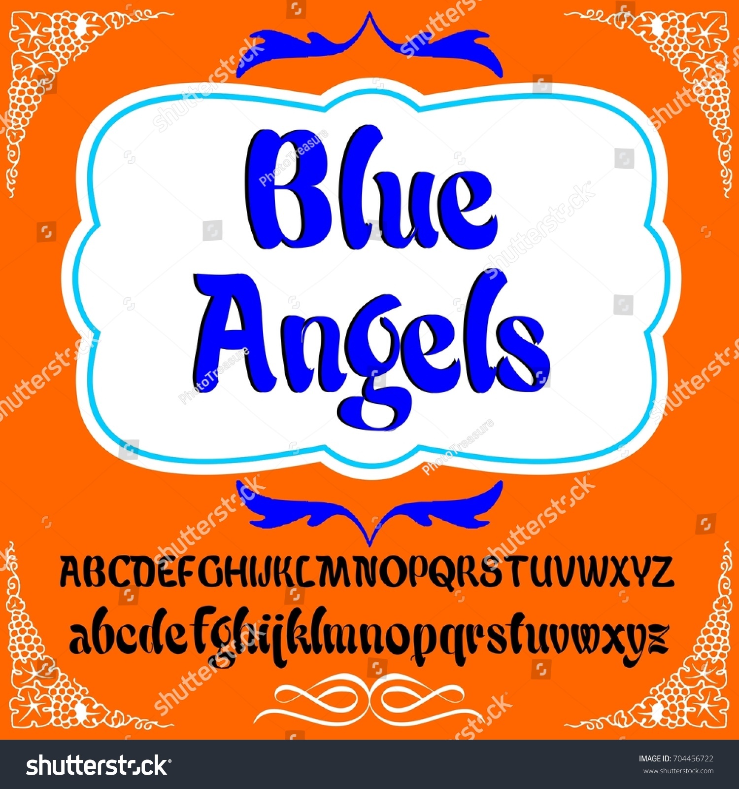 Handcrafted Blue Angels Vector Script Calligraphy Stock Vector (Royalty ...