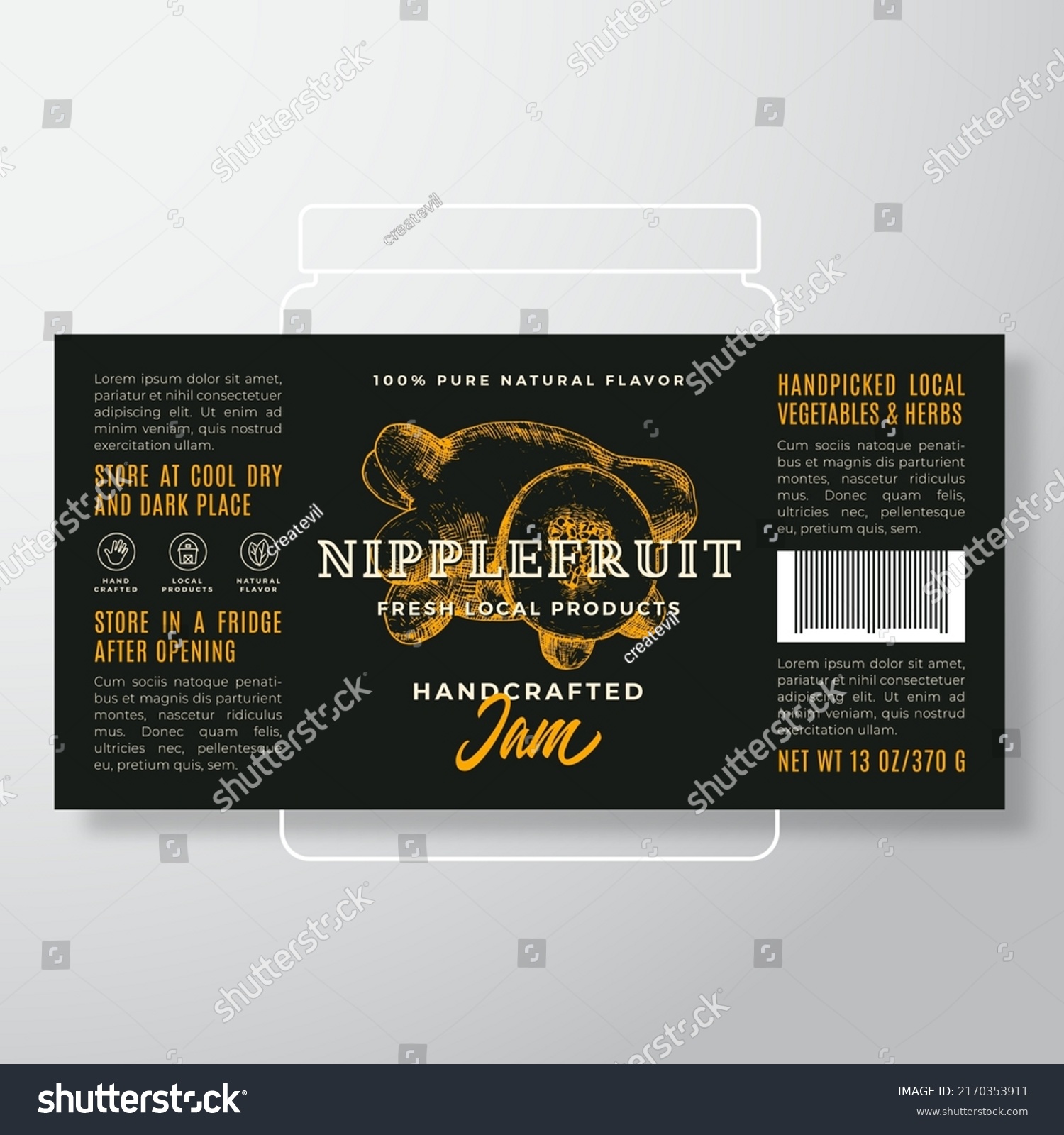 Handcrafted Fruit Jam Label Template Abstract Stock Vector (Royalty ...