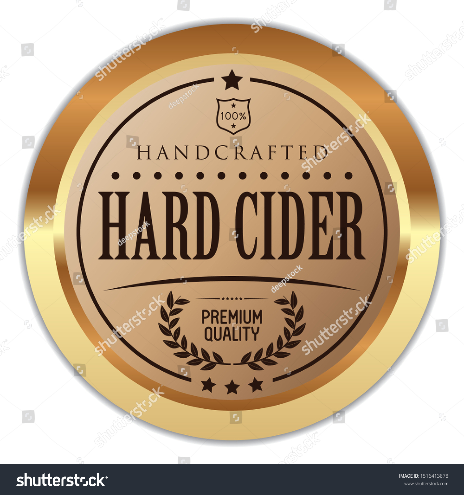 Handcrafted Hard Cider Vector Badge Stock Vector (Royalty Free) 1516413878